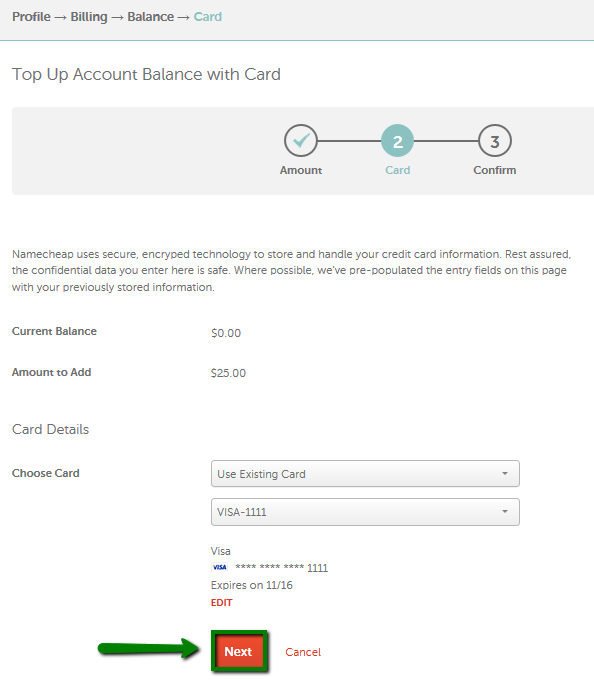 Namecheap.com Knowledgebase • How can I add funds to my Namecheap ...
